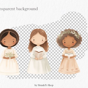 First Communion Watercolor Clipart - Church Cross Angel Religion Bible ...