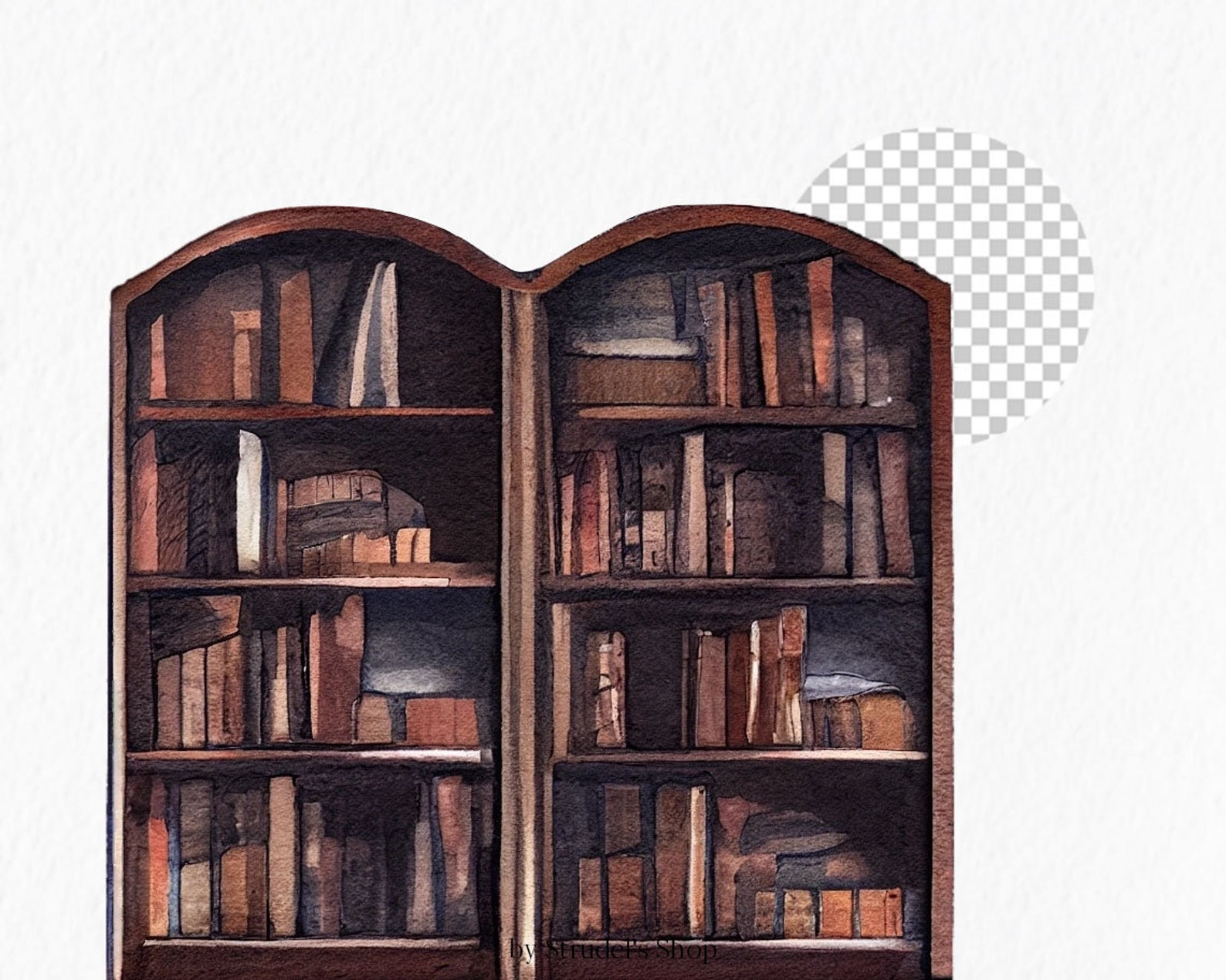 Dark Academia Watercolor Clipart PNG Gothic Bookworm Planner - Etsy