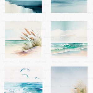 Seascapes Watercolor Clipart PNG - Summer Ocean Beach Sea Summer ...