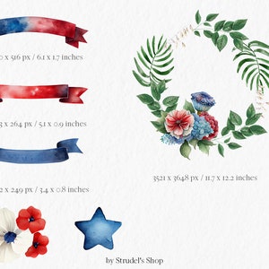 Independence Day Watercolor Clipart PNG - Seamless Borders Banners ...
