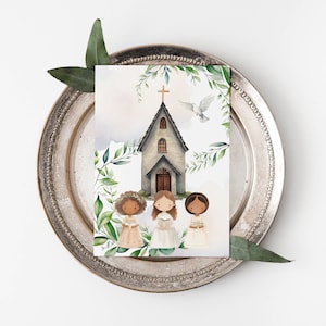 First Communion Watercolor Clipart - Church Cross Angel Religion Bible ...