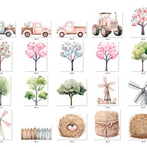 Valentine Farm Clipart Watercolor - Barn Animals Cute Farm Animals ...