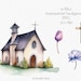 First Communion Watercolor Clipart Church Cross Angel Religion Bible ...