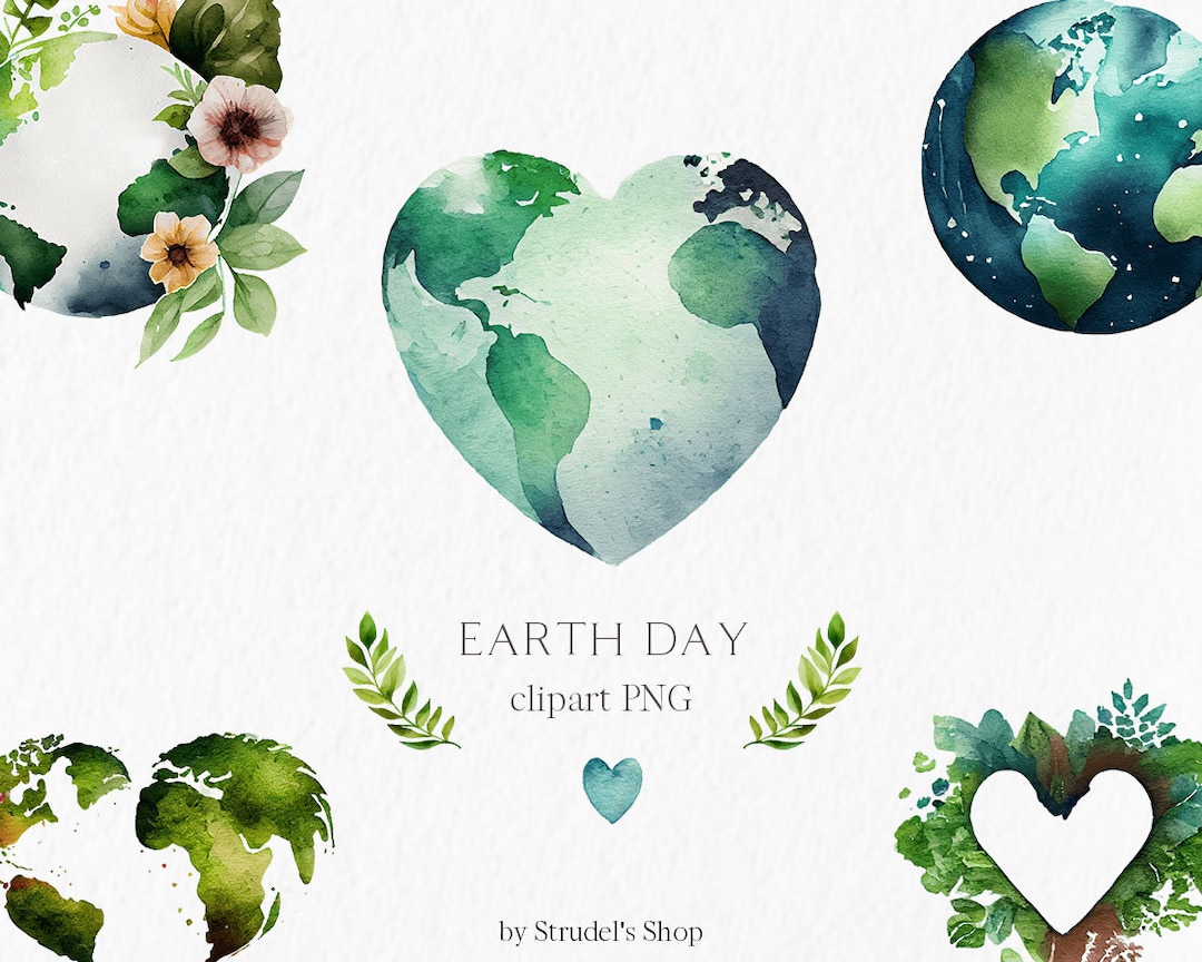 Earth Day Watercolor Clipart PNG - Environment Celebrate Earth Day Save ...