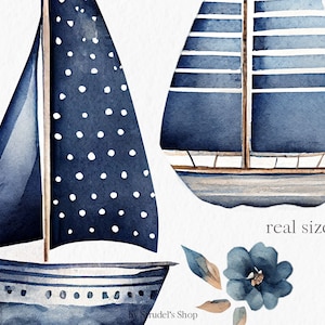 Sea Boats Watercolor Clipart PNG - Nautical Marine Summer Sailing ...