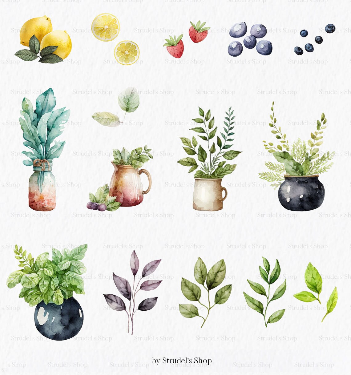 Kitchen Accessories Watercolor Clipart PNG Cook Items - Etsy