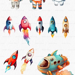 Cute Astronaut Watercolor Clipart PNG - Birthday Party Clipart ...