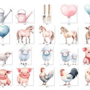Valentine Farm Clipart Watercolor - Barn Animals Cute Farm Animals ...