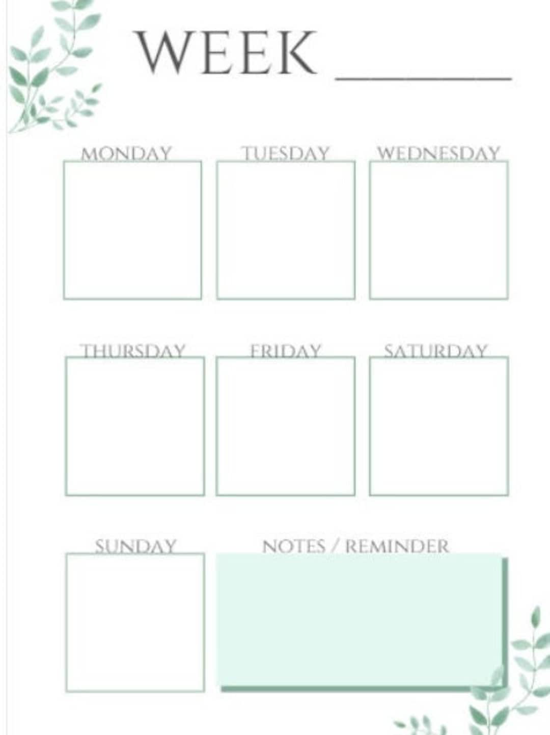 Aesthetic Simple Minimal Weekly Planner / Weekly Schedule Planner ...