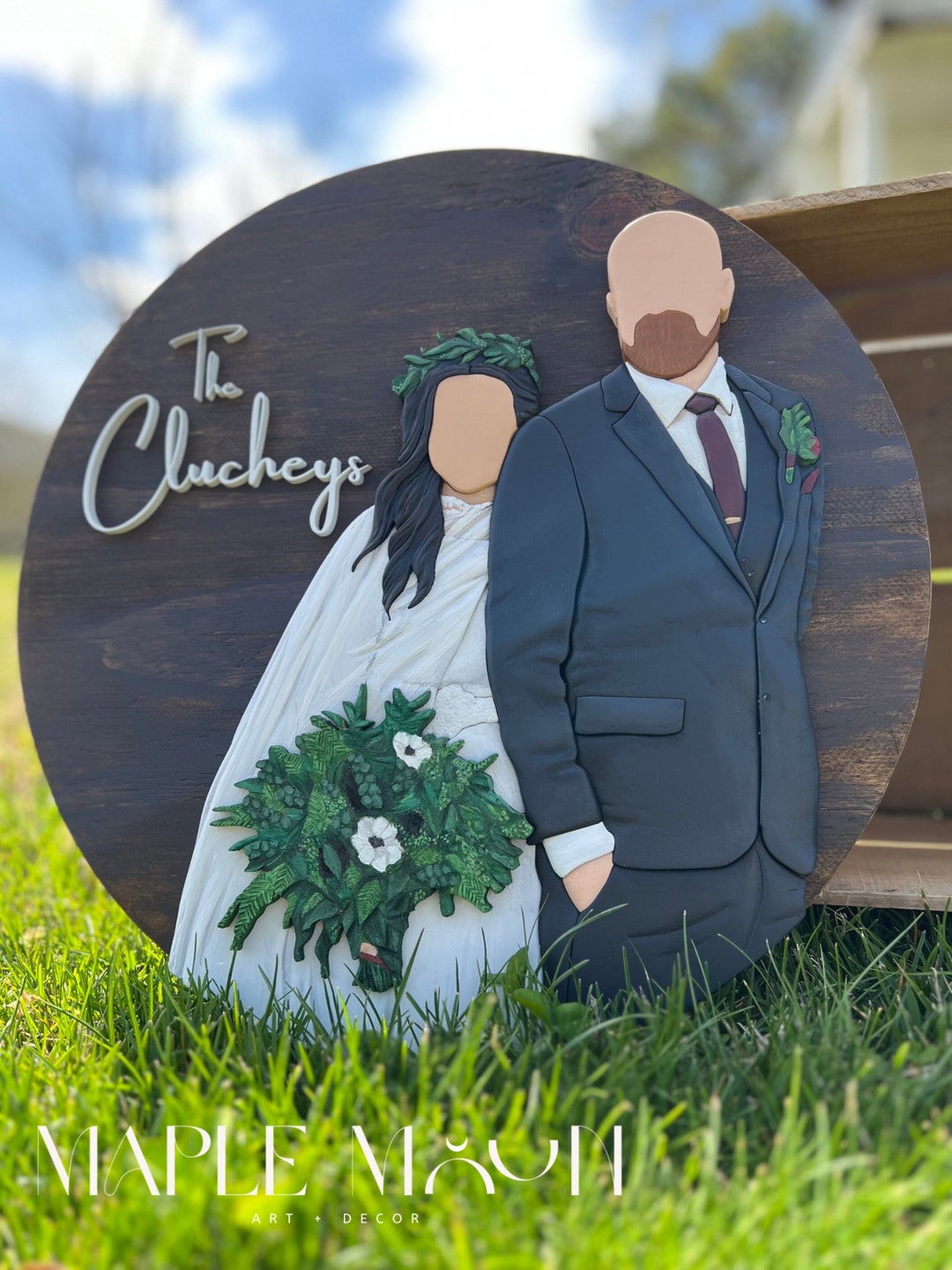 Faceless Portrait, Wedding Portrait Custom, 3D Portrait From Photo ...
