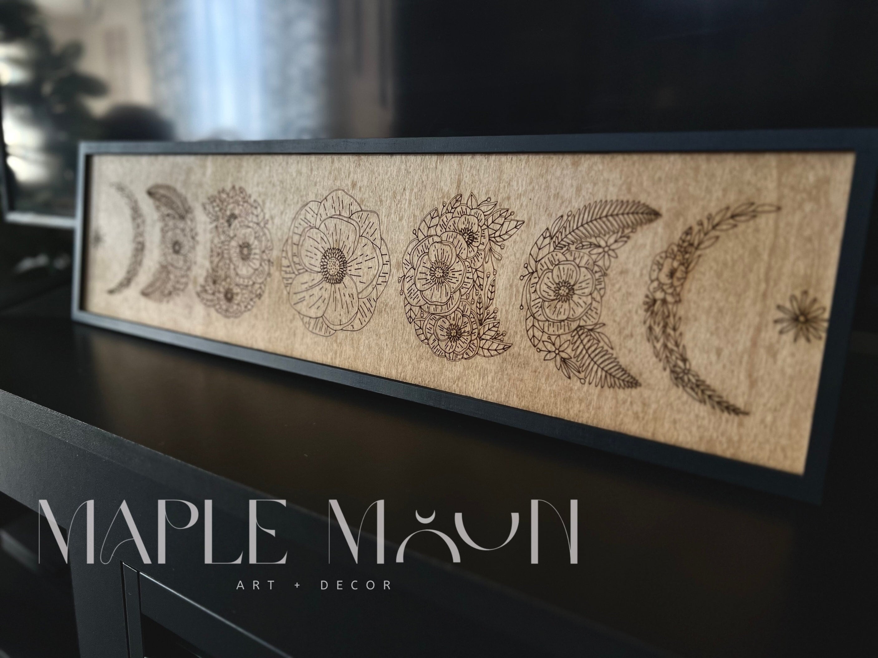 Moon Phase Floral Wall Hanging, Moon Phase Wall Decor, Moon Phases Wall ...