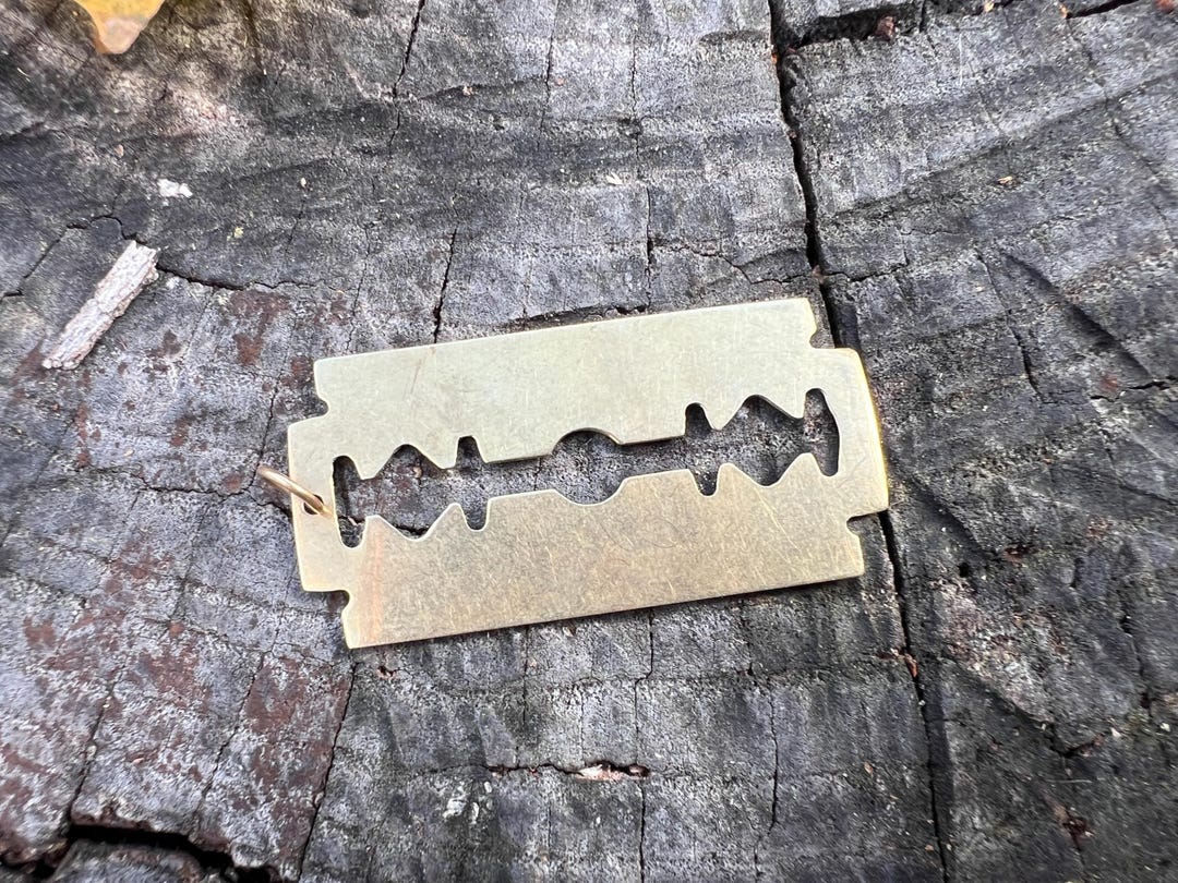 Razor Blade Charm, Gold Blade Charm, Gold Razor Blade - Etsy