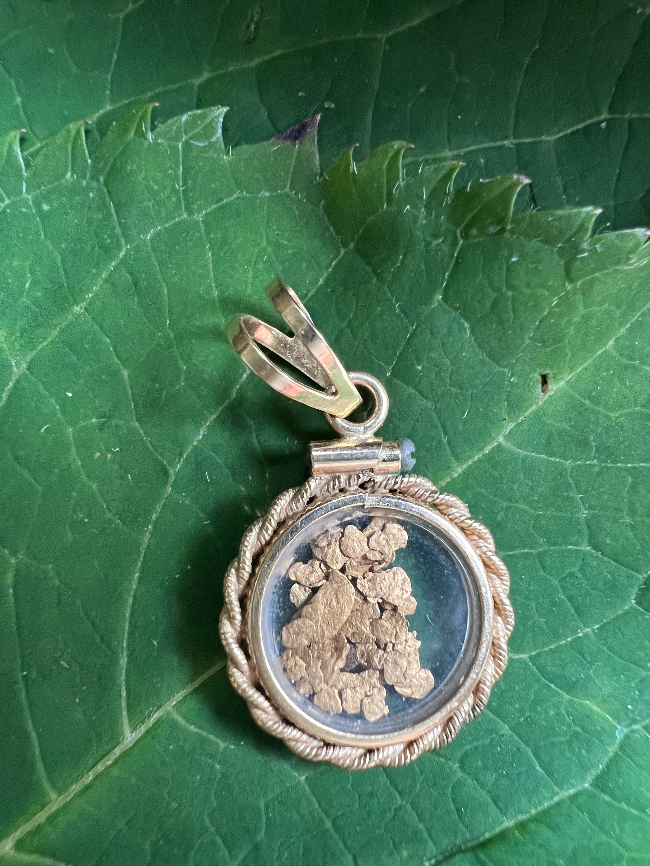 Gold Flakes Charm Floating Gold Flake Charm Gold Flakes in - Etsy