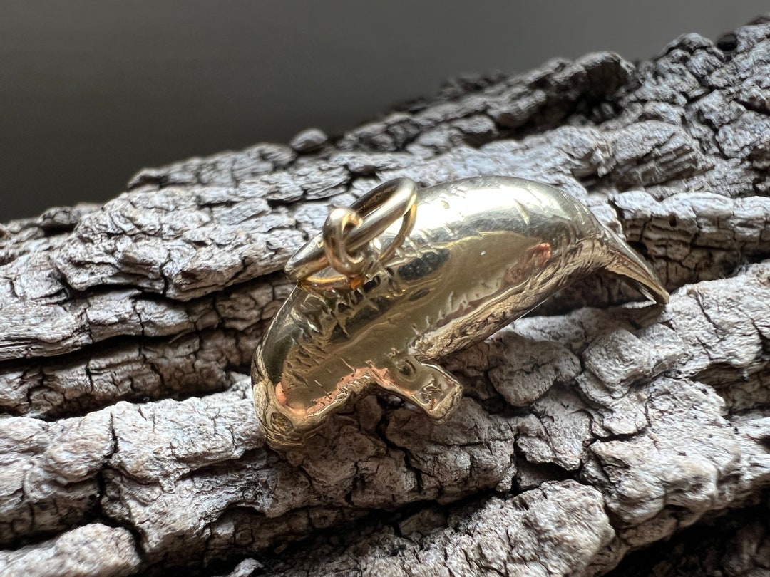 Gold Manatee Charm, Gold Dolphin, Dolphin Pendant, Dolphin Jewelry ...