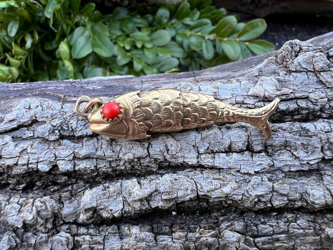 Fish Charm, Gold Fish Charm, Gold Fish, Fishing Charm - Etsy