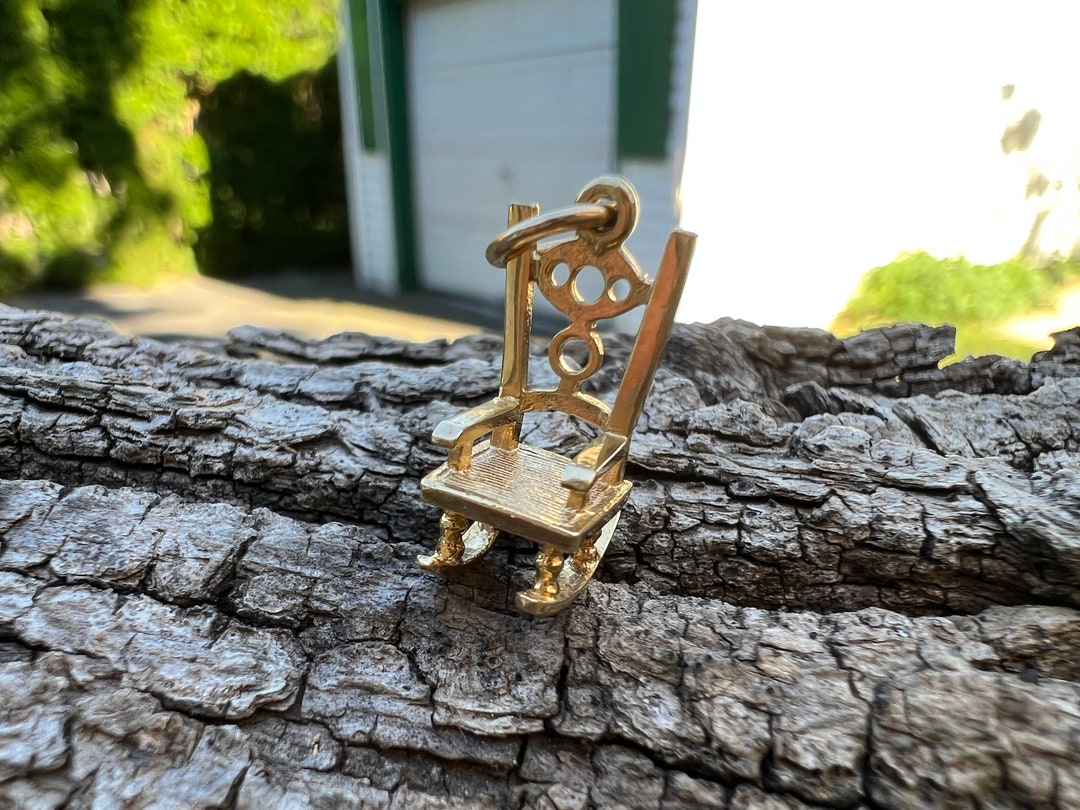 Gold Rocking Chair Charm, Rocking Chair Charm, Gold Chair Charm - Etsy