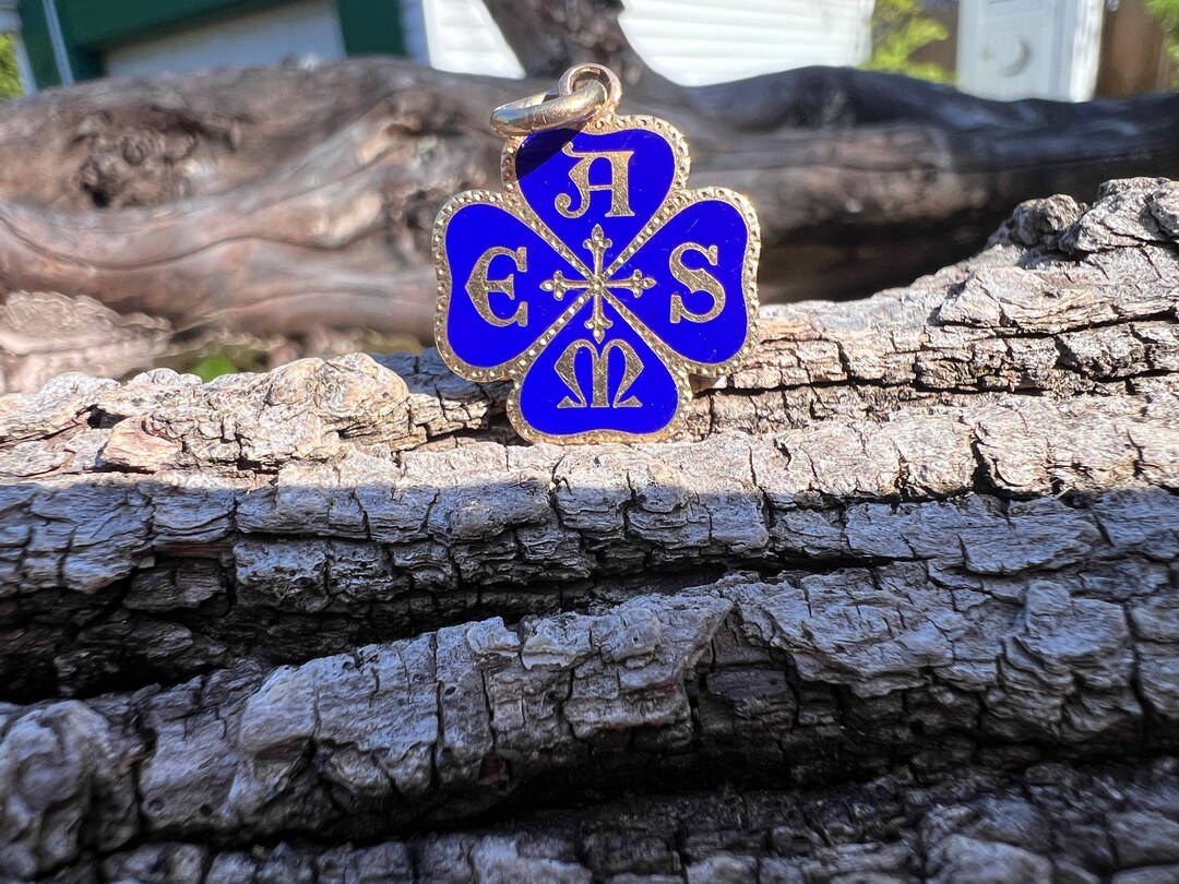 14k Gold ASME Enamel Clover Charm, American Society of Mechanical ...
