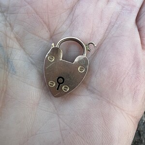 9k Gold Victorian Heart Padlock Charm, Etched Antique Jewelry - Etsy