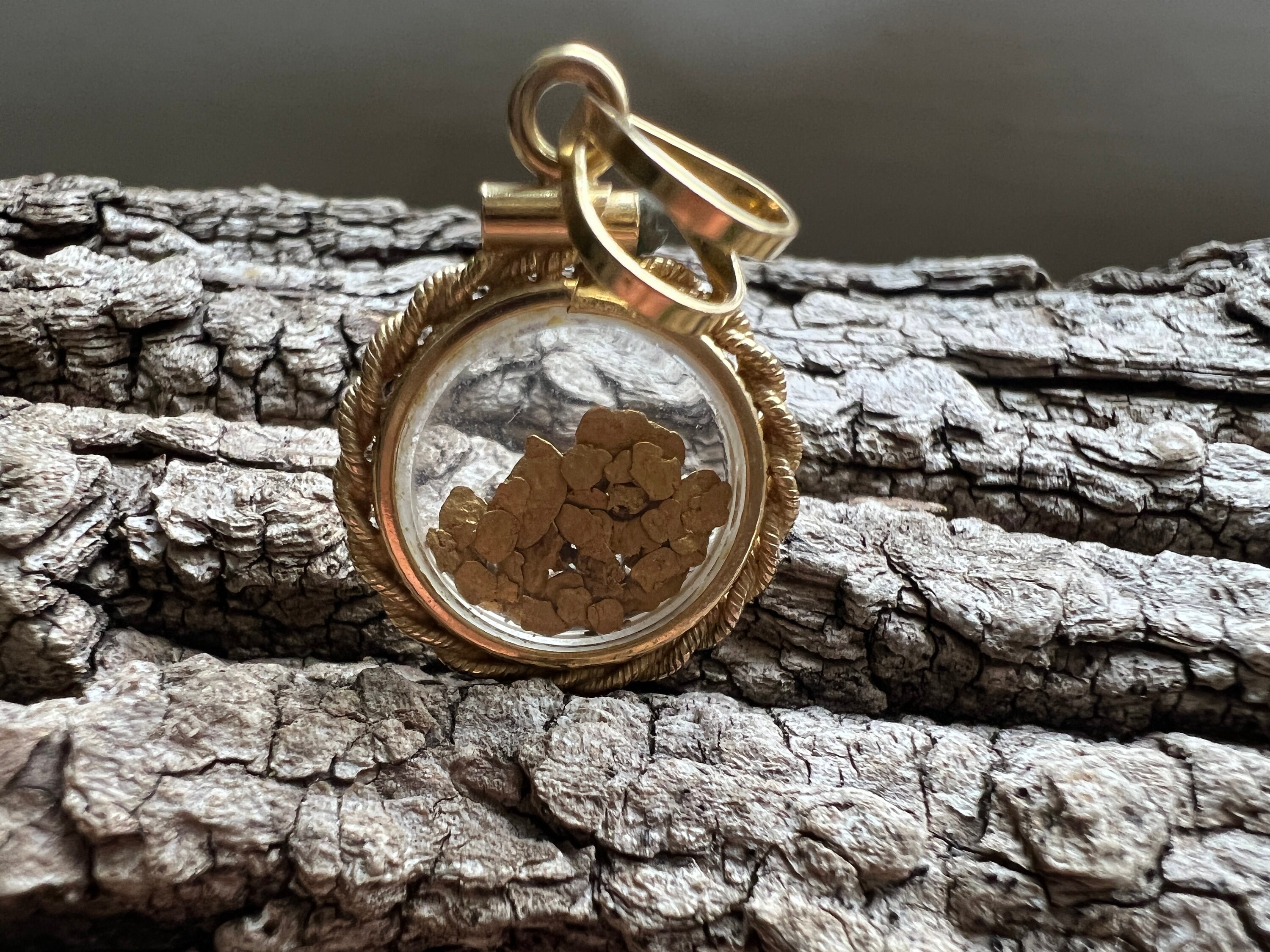 Gold Flakes Charm Floating Gold Flake Charm Gold Flakes in - Etsy