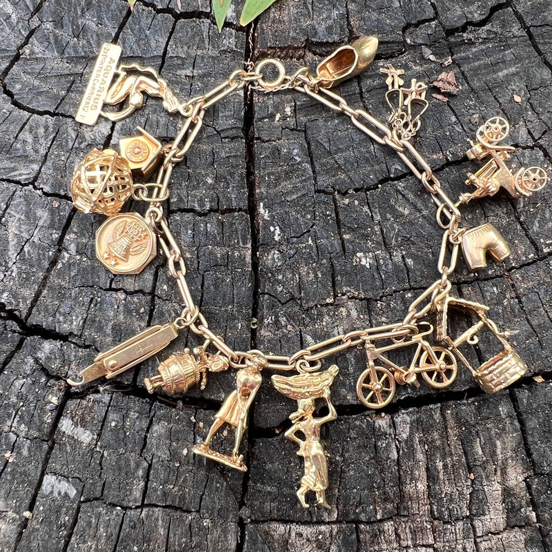 Gold Charm Bracelet - Etsy