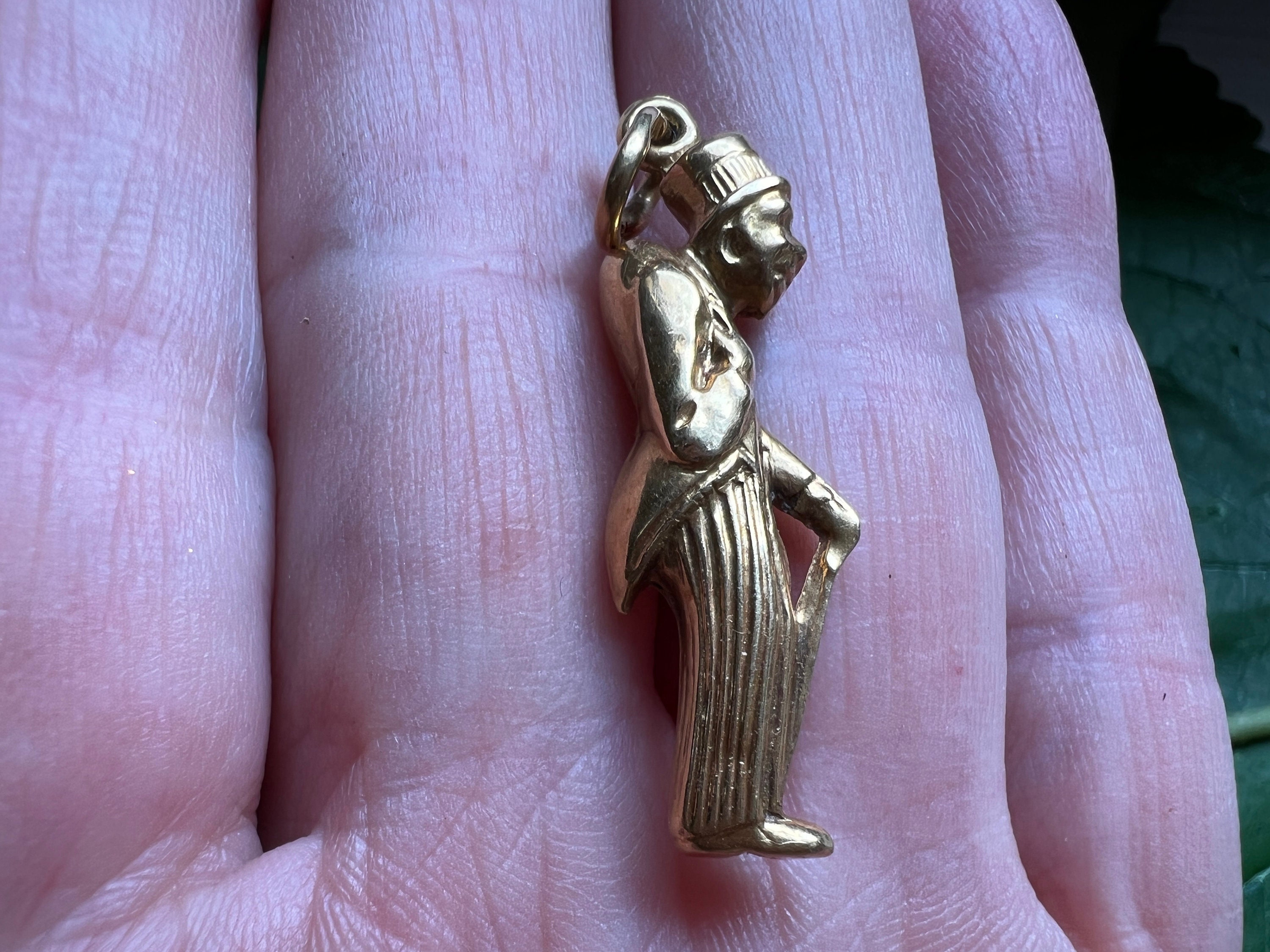 Old Man With Cane Charm, Gold Old Man Charm, Man With Top Hat Charm - Etsy