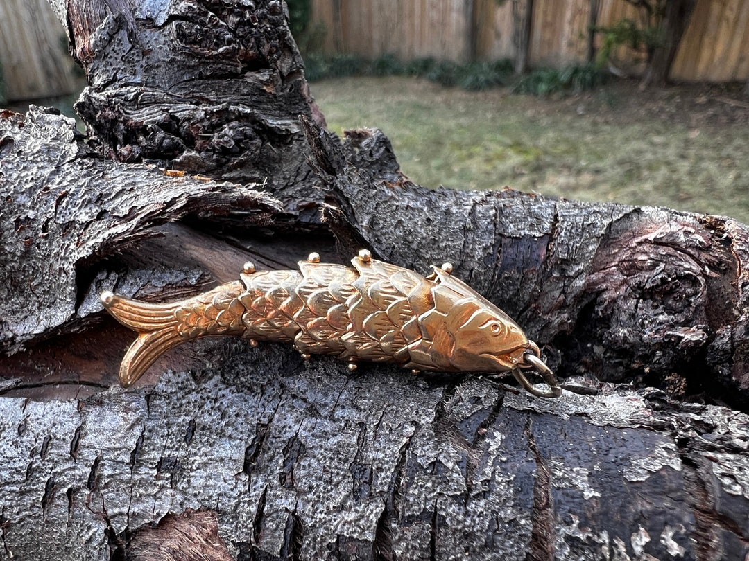 Fish Charm, Gold Fish Charm, Gold Fish, Fishing Charm - Etsy