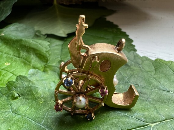 Gold Chariot Charm, Gold Chariot Pendant, Stagecoach … - Gem
