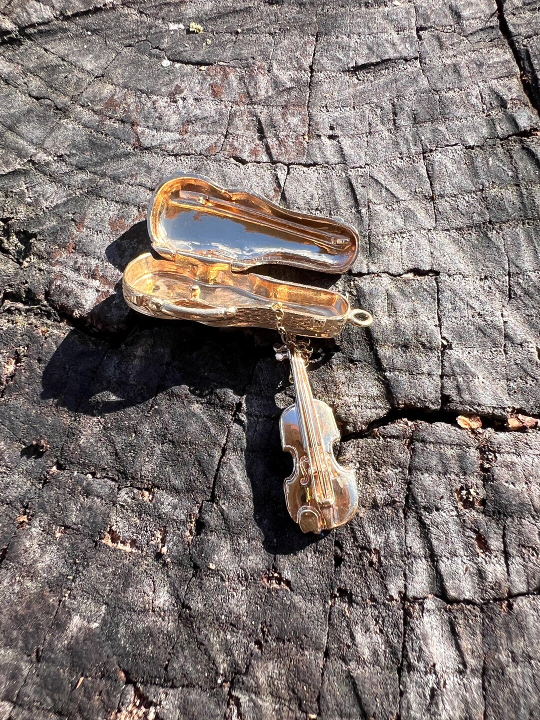 Gold Violin Charm, Violin Charm, Violin With Case, Musical Charms - Etsy