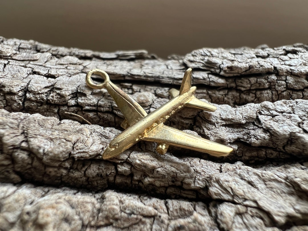 Gold Airplane Charm, Plane Charm, Gold Jet Charm - Etsy