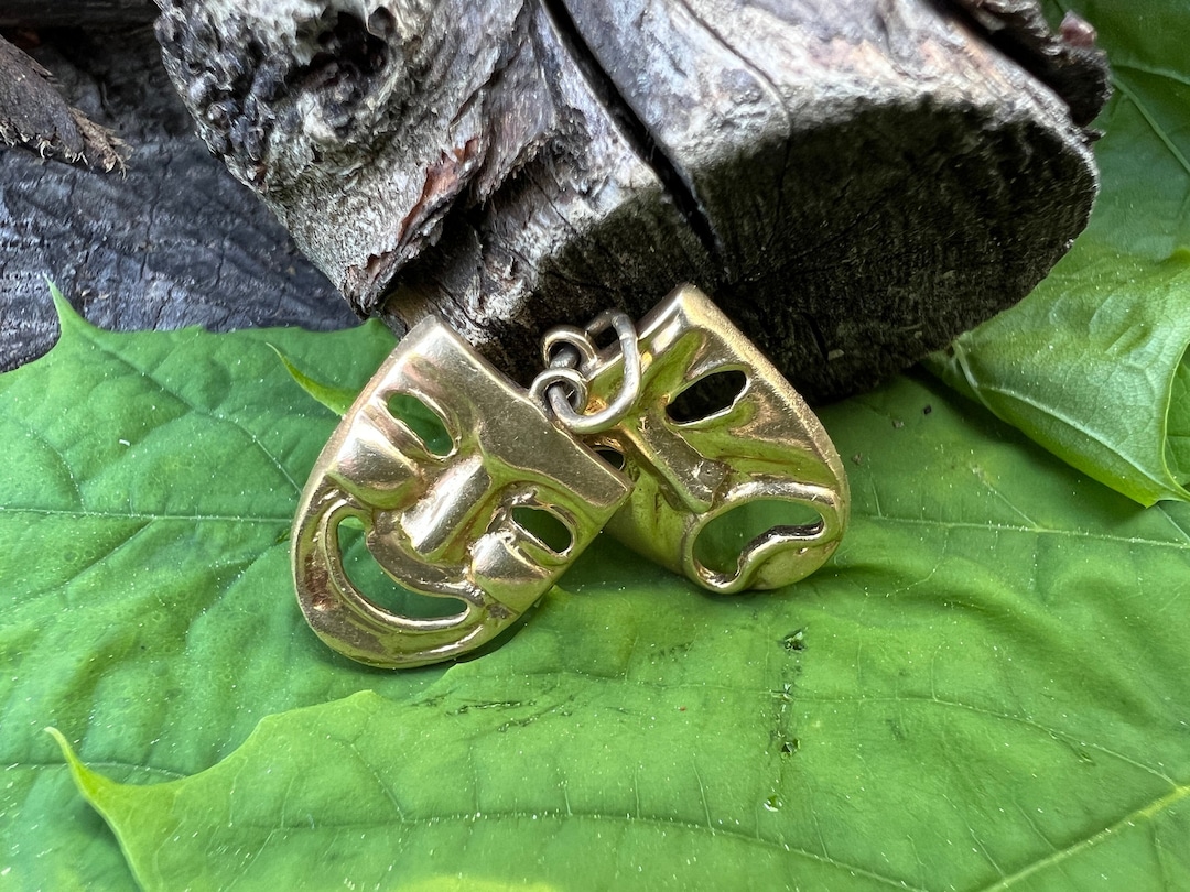 Gold Comedy Tragedy Mask Charm, Gold Theatre Charms, Comedy Tragedy ...