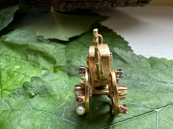 Gold Chariot Charm, Gold Chariot Pendant, Stagecoach … - Gem