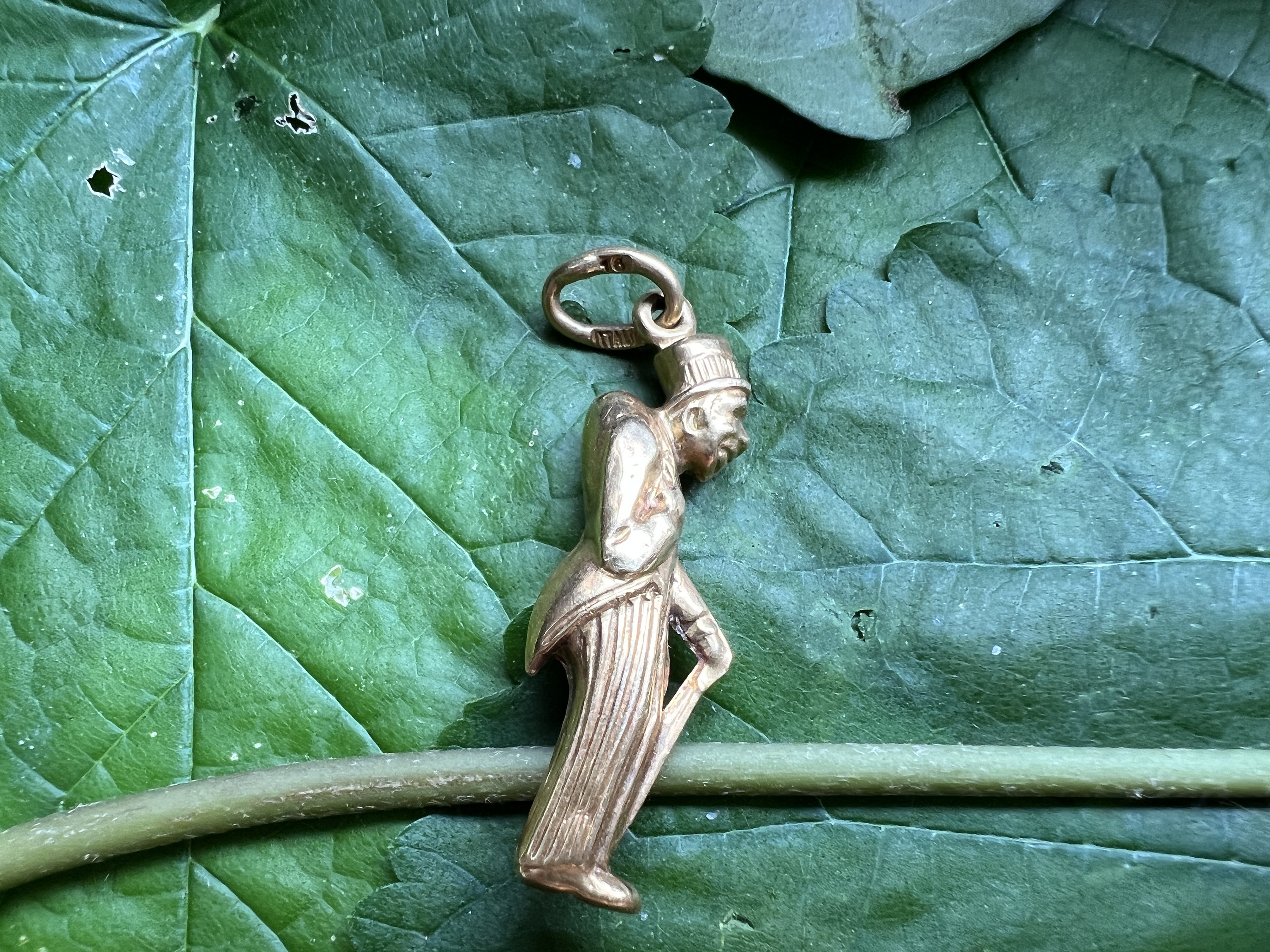 Old Man With Cane Charm, Gold Old Man Charm, Man With Top Hat Charm - Etsy