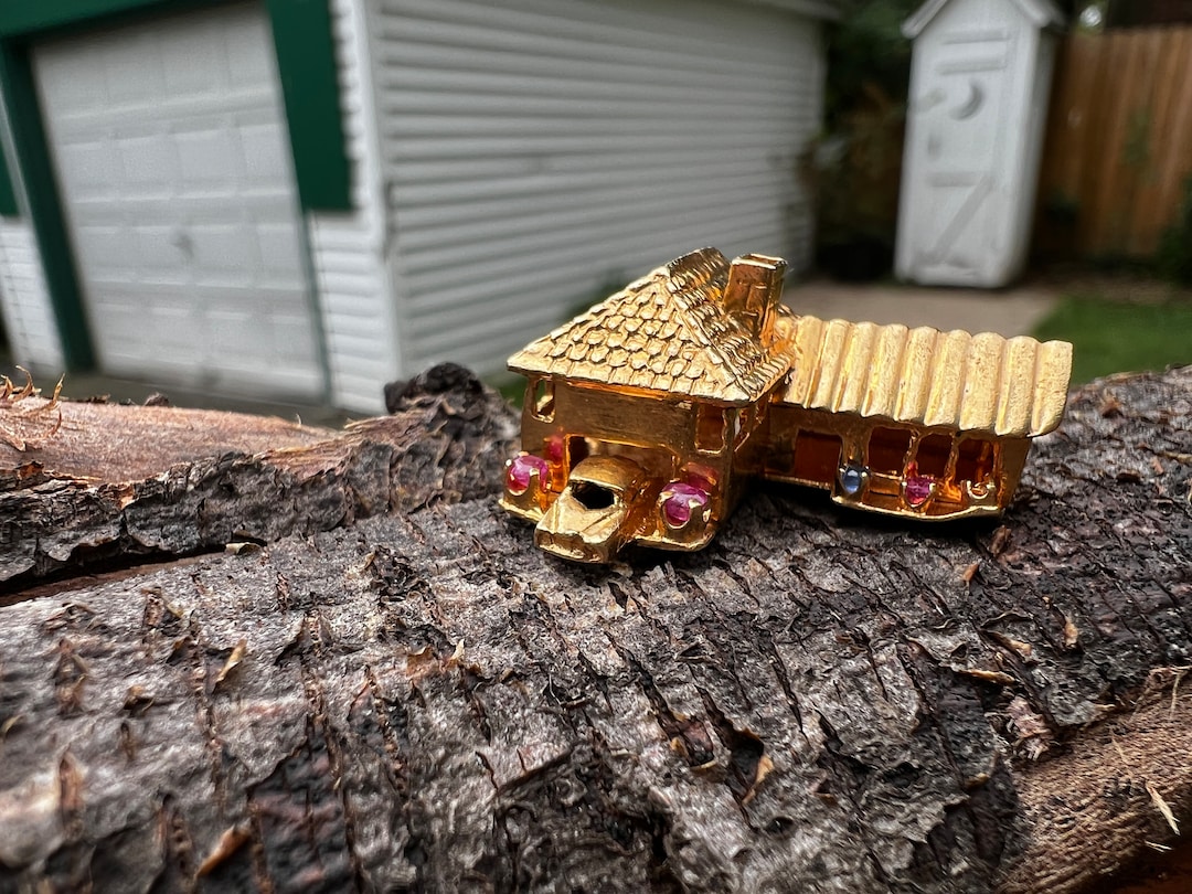 Gold House Charm, Gold Home Charm Ranch House Charm, House Pendant - Etsy