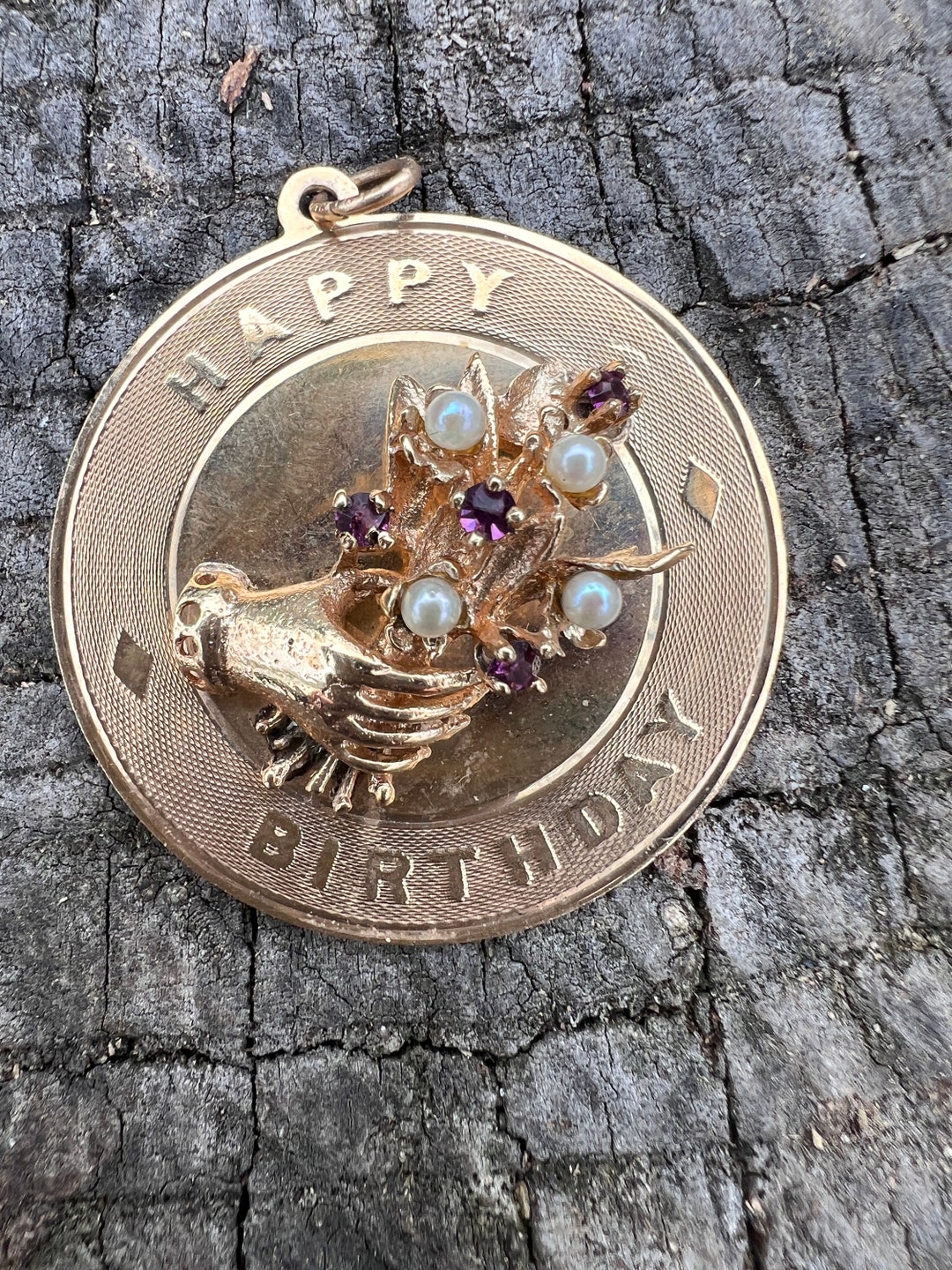 Happy Birthday Charm, Birthday Charm, Birthday Bouquet Charm - Etsy