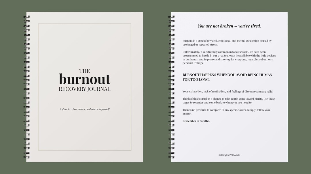 The Burnout Recovery Journal - for Self Healers - Etsy