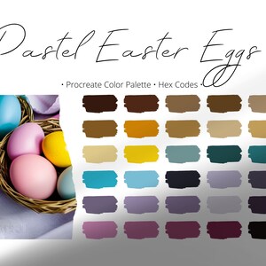 Pastel Easter Eggs Color Palette, Easter Color Palette, Procreate Color ...