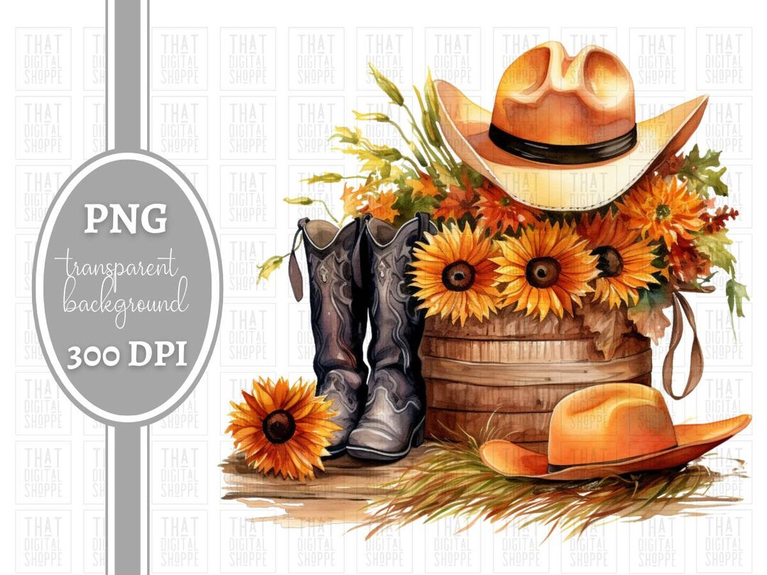 Western Fall PNG for Sublimation Western Clipart Cowgirl PNG Cowgirl ...