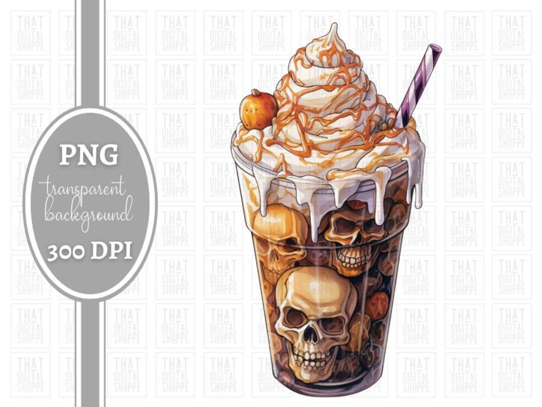 Skull Iced Coffee PNG for Sublimation Skeleton Coffee Png Skull Clipart ...