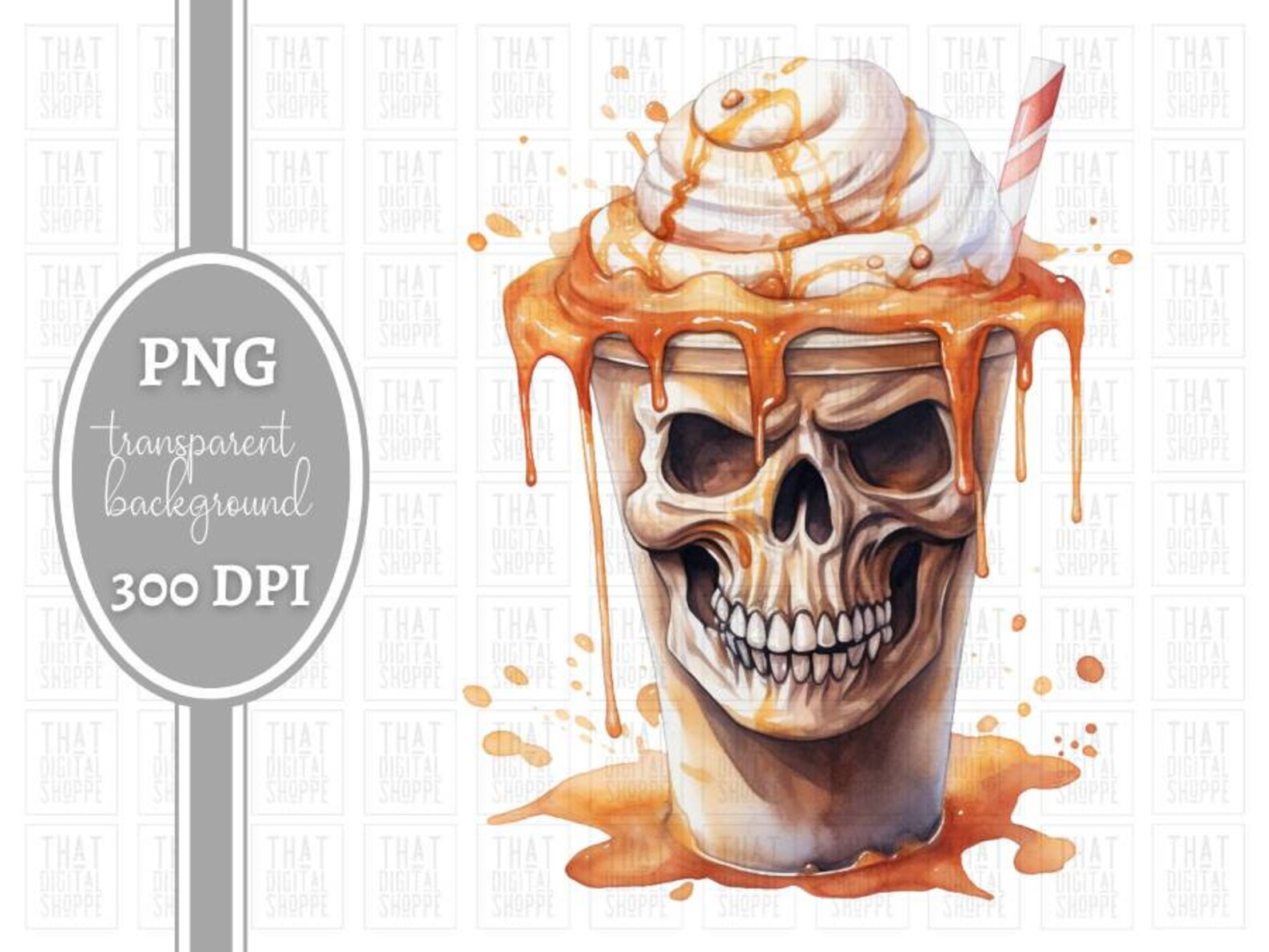 Skull Iced Coffee PNG for Sublimation Skeleton Coffee Png Skull Clipart ...