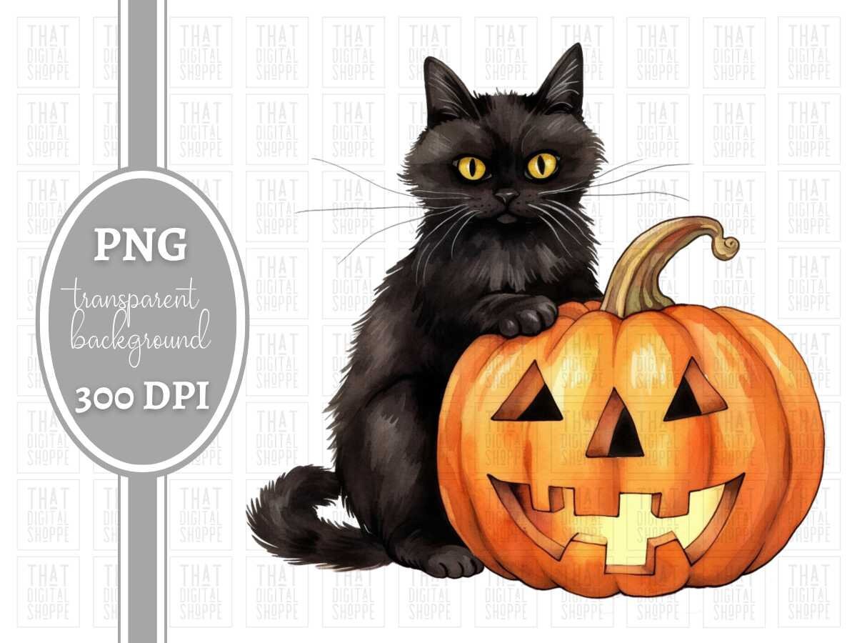 Black Cat PNG Bundle Halloween PNG for Sublimation Jackolantern Png ...