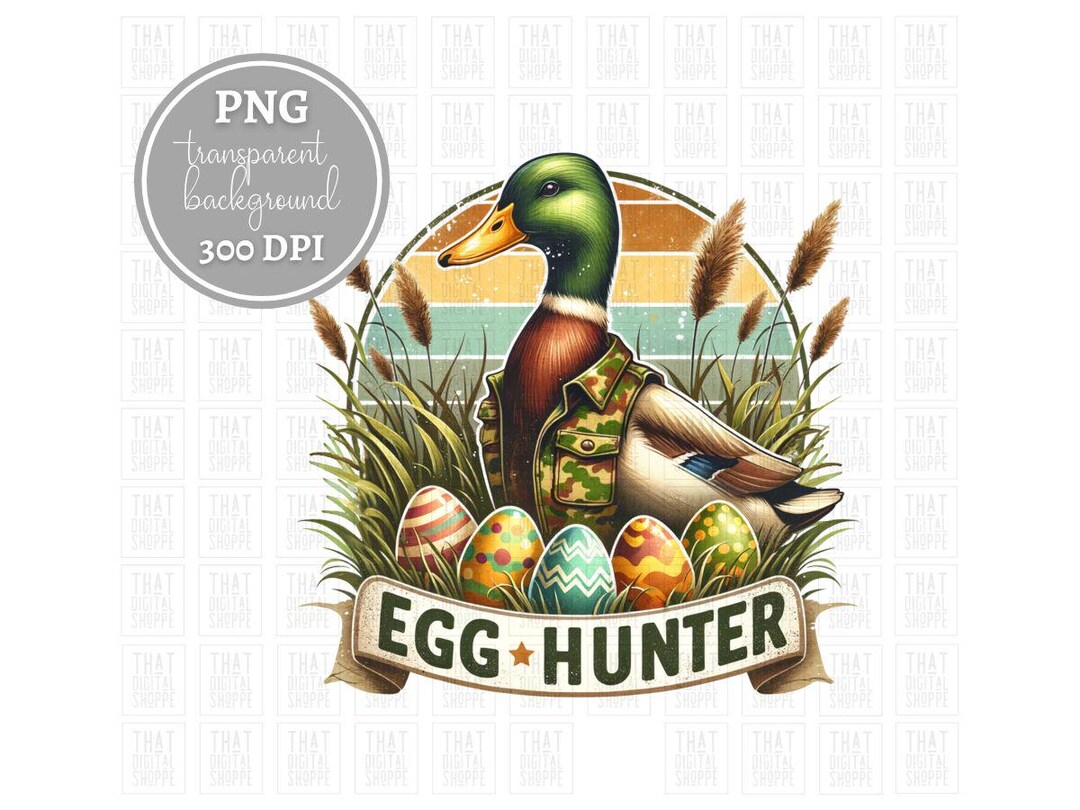 Egg Hunter PNG, Easter Duck Hunt, Kids Easter Graphic, Hunting PNG ...
