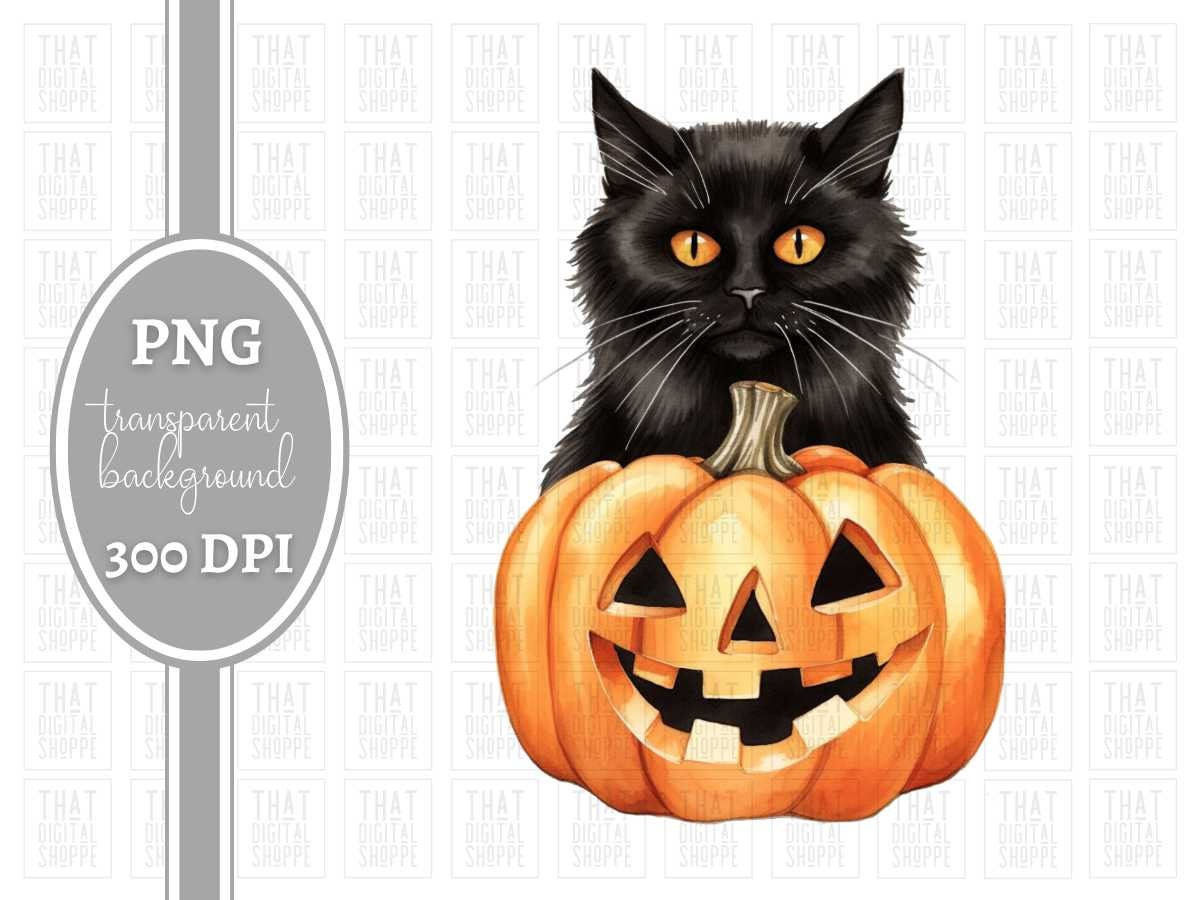 Black Cat PNG Bundle Halloween PNG for Sublimation Jackolantern Png ...