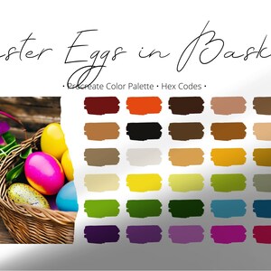 Easter Eggs Basket Color Palette, Easter Color Palette, Procreate Color ...