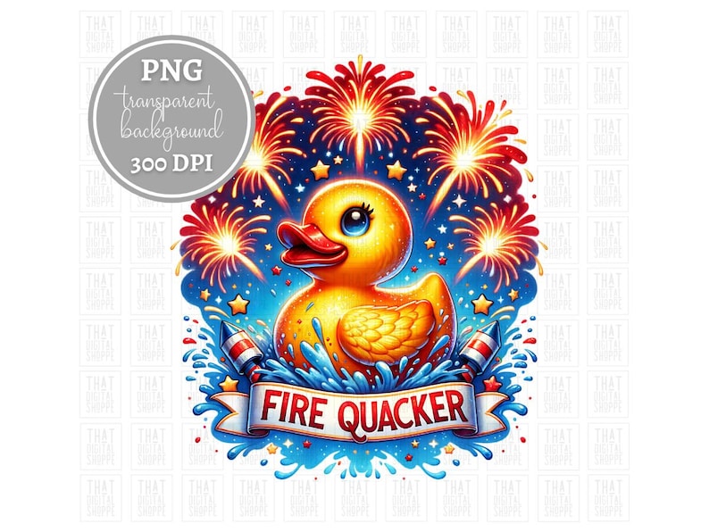 Fire Quacker PNG Fourth of July Yellow Rubber Duck Patriotic ...