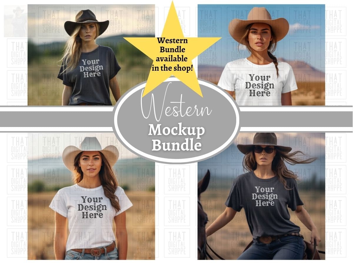 Western Shirt Mockup Cowgirl Tshirt Mockup Cowgirl Aesthetic Mockup ...