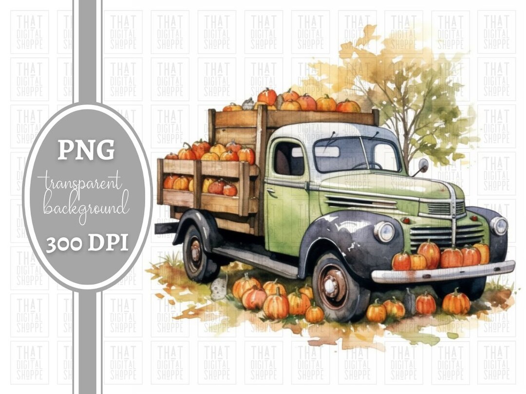 Vintage Fall Truck PNG Fall Pumpkin PNG for Sublimation Fall PNG ...
