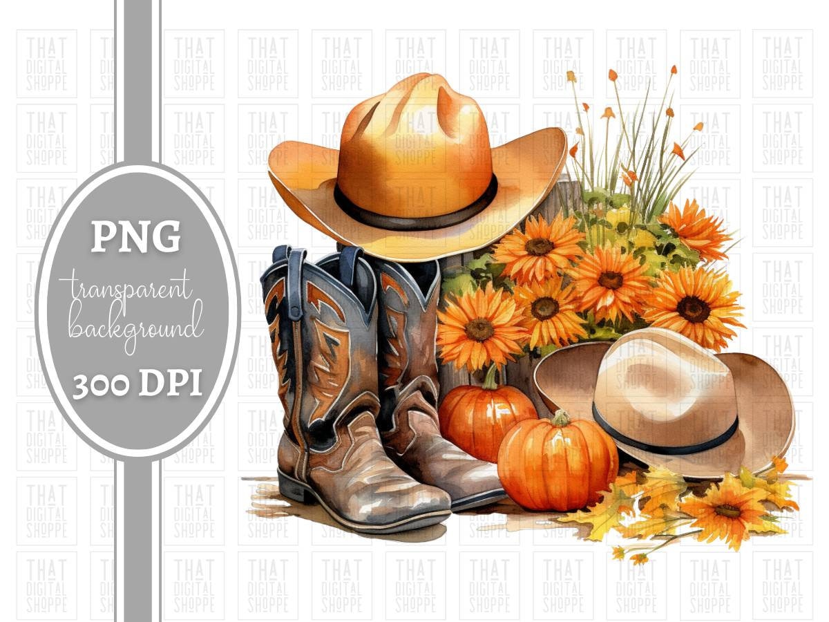 Western Fall PNG for Sublimation Western Clipart Cowgirl PNG Cowgirl ...
