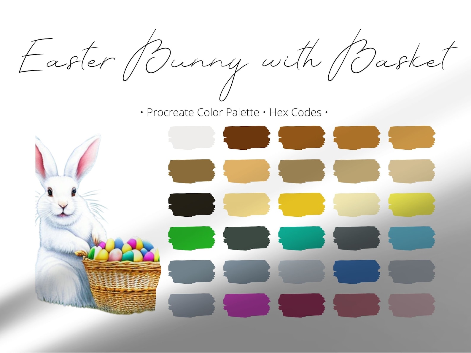Easter Bunny Color Palette, Easter Color Palette, Procreate Color ...