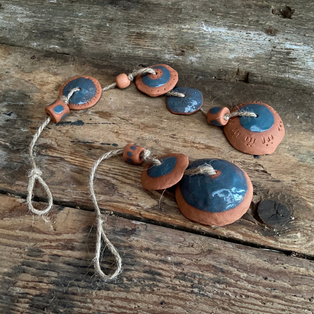 Terracotta Bells With Blue Glaze - Small and Medium Sizes - Decorative ...