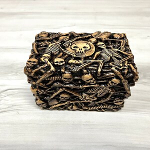 Hand Carved Skeleton MTG Deck Box, Black Mana, Magic the Gathering - Etsy